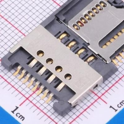 China 2 in 1 Card Connector Micro SD 8 pin and SIM 8 pin Featuring Model MUP M6019 02 with Plating Variants for sale