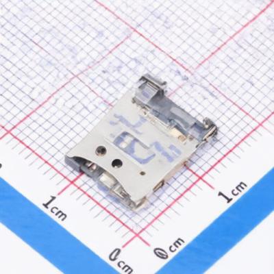 China Nano SIM Card Connector Model MUP C7083 01 Hinge Type With Switch And 1.35mm 6 Pin Configuration for sale