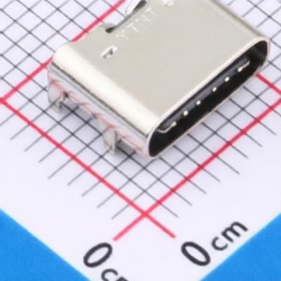 China Type-C USB Connector with 3A Current Rating 5V Voltage and 3000 Connect-Disconnect Life SMD Mount for sale
