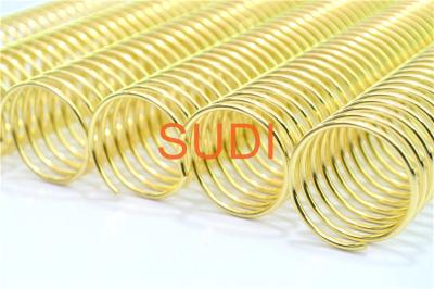 China Gold Single Steel Spiral Binding Coils With Electroplated Finish 1/4 Inch for sale