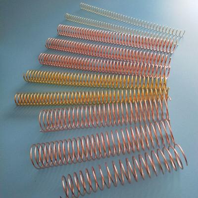 China Pitch 4:1 Gold-Plated Coating 2.0MM Thick Spiral Binding Coil, Used For Notebook for sale