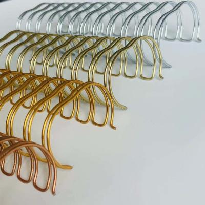 China 2:1 Pitch ID 44mm Metal Twin Loop Binding Wire For Notebook for sale