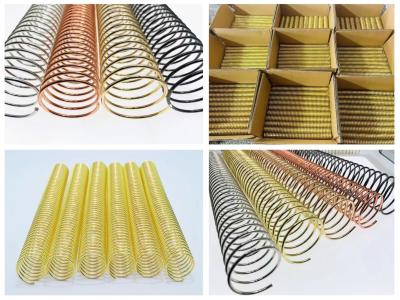 China Electroplating 6mm Pitch Metal Coil Binding Spines For Wall Calendars for sale