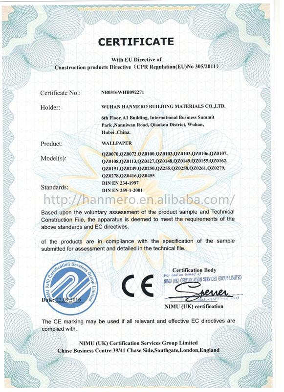 CE - Wuhan Hanmero Building Material CO., Ltd