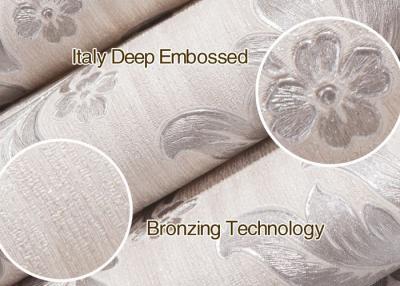 Cina Carta da parati impressa nastro classico di stile, carta da parati geometrica bianca del modello del damasco in vendita