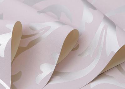 Cina 0.53*10M hanno impresso la carta da parati europea di stile con il modello rosa d'argento della foglia in vendita
