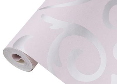 Cina 0.53*10M hanno impresso la carta da parati europea di stile con il modello rosa d'argento della foglia in vendita