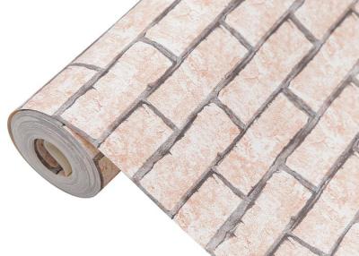 Cina Carta da parati cachi di effetto del mattone di colore 3D smontabile per salotto, materiale del vinile in vendita