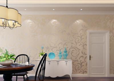 Cina Modello impresso bianco panna smontabile della foglia di Wallcovering per il salone in vendita