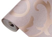 China Embossed Silver Leaf Pattern Washable Vinyl Wallpaper for Household , Hotel for sale