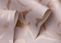 China Embossed Silver Leaf Pattern Washable Vinyl Wallpaper for Household , Hotel for sale