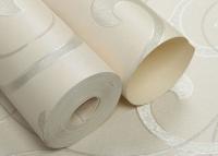 China Washable Embossed Vinyl Wallpaper Vinyl Material With Silver Leaf Pattern for sale
