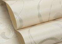China Washable Embossed Vinyl Wallpaper Vinyl Material With Silver Leaf Pattern for sale