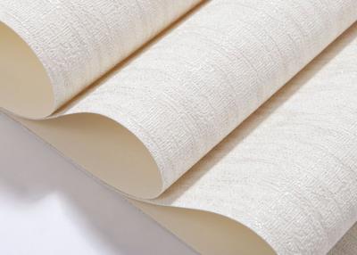 Cina carta da parati lavabile bianca semplice del vinile di 0.53*10M, carta da parati di modo per Bbedrooms in vendita