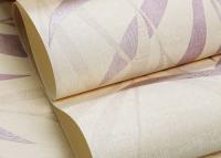 China Asian Style Embossed White Wallpaper , Waterproof Leaf Pattern Wallpaper for sale