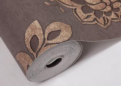 Cina Carta da parati lavabile del vinile del modello floreale di Brown con stile rustico impresso in vendita