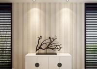 China Removable Non woven Wallpaper Modern Simple Champagne Stripes Pattern for sale