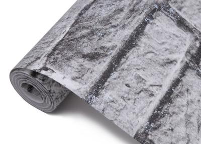 Cina La carta da parati di sguardo reale grigia non tessuta del mattone ha impresso 3D l'effetto, dimensione di 0.53*10M in vendita