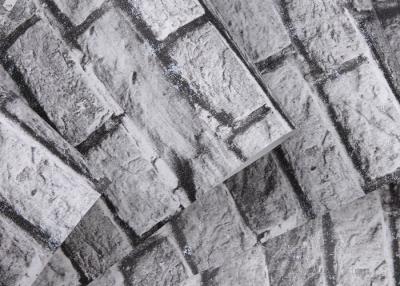Cina La carta da parati di sguardo reale grigia non tessuta del mattone ha impresso 3D l'effetto, dimensione di 0.53*10M in vendita