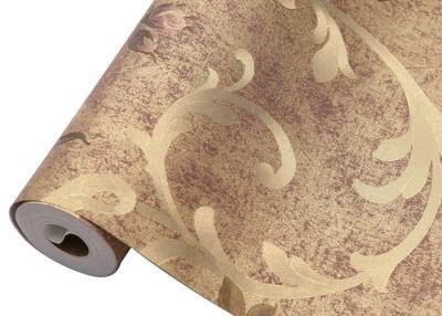 Cina Materiale smontabile 0.53*10M della stagnola di oro del paese della carta da parati floreale romantica del fiore in vendita