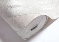 China Moisture - proof Silver White Leaf Pattern Wallpaper For Living Room for sale
