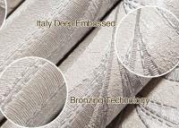China Moisture - proof Silver White Leaf Pattern Wallpaper For Living Room for sale