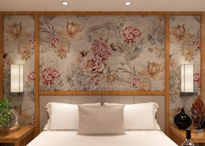 Cina Modello floreale impresso della retro carta da parati d'annata d'argento di stile per i saloni in vendita