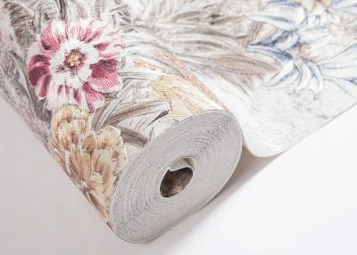 Cina Modello floreale impresso della retro carta da parati d'annata d'argento di stile per i saloni in vendita