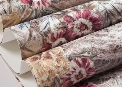 Cina Modello floreale impresso della retro carta da parati d'annata d'argento di stile per i saloni in vendita