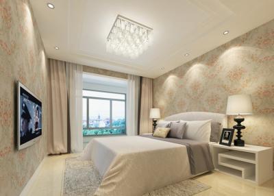 Cina carta da parati floreale rossa di stile rustico di 0.53*10M impermeabile per la camera da letto in vendita