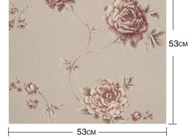 Cina carta da parati rustica smontabile di stile di 0.53*10M, carta da parati floreale impressa del modello in vendita