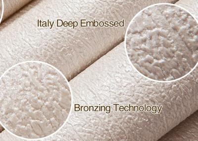 Cina Materiale amichevole eco- impresso lavabile bianco panna del vinile della carta da parati in vendita