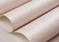 China Light Pink Embossed Vinyl Wallpaper Waterproof Solid Pattern Vivid 3D Effect for sale