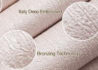 China Light Pink Embossed Vinyl Wallpaper Waterproof Solid Pattern Vivid 3D Effect for sale