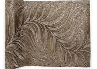 Cina Modello della foglia di Brown impresso carta da parati lavabile del vinile fornire domestico in vendita