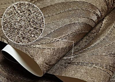 Cina Modello della foglia di Brown impresso carta da parati lavabile del vinile fornire domestico in vendita