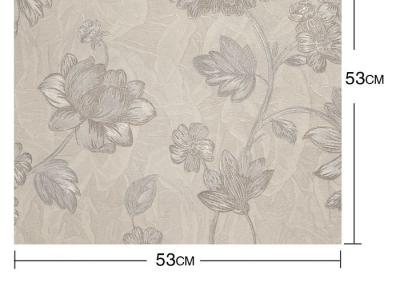 Cina Carte da parati moderne del PVC del modello floreale beige per le camere da letto con superficie impressa in vendita