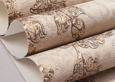 Cina Carta da parati floreale cachi di colore 3D per i rivestimenti murali della decorazione/PVC della parete in vendita
