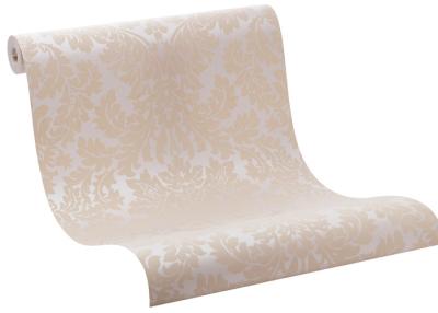 Cina Carta da parati beige adorabile della casa del paese di colore con il modello simmetrico della foglia in vendita