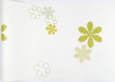 Cina Carta da parati ispirata asiatica durevole di stile giapponese con fioritura impressa verde in vendita
