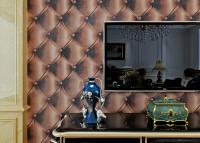 China 3D Effect Embossed Vinyl Wallpaper Leather Pattern for TV Background for sale