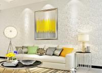 China Eco - Friendly Silver Leaf Pattern Modern Removable Wallpaper for TV Background for sale