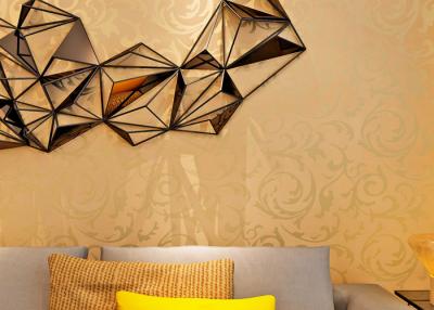 China Papel de parede europeu removível do estilo com teste padrão dourado luxuoso da folha à venda