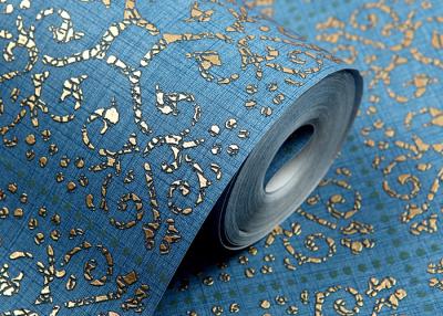Cina Blu dell'alta gamma che bronza carta da parati smontabile moderna di carta non tessuta per il salone in vendita