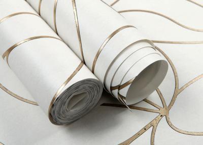 Cina Carta da parati non tessuta moderna bianca del rivestimento murale fonoassorbente con il modello geometrico in vendita