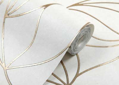 Cina Carta da parati non tessuta moderna bianca del rivestimento murale fonoassorbente con il modello geometrico in vendita
