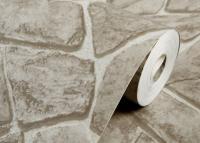 China Gray Removable Self Adhesive Wallpaper / Stone Effect Wallpaper with Embossed Surface for sale