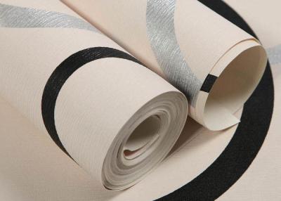 Cina Carta da parati smontabile moderna tessuta non geometrica con i cerchi in bianco e nero in vendita