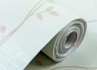 Cina Carta da parati lavabile verde chiaro del vinile con buccia e superficie impressa bastone, tipo Strippable in vendita