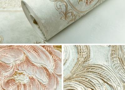 Cina Carta da parati inglese durevole beige floreale di stile, rivestimenti murali decorativi della famiglia in vendita